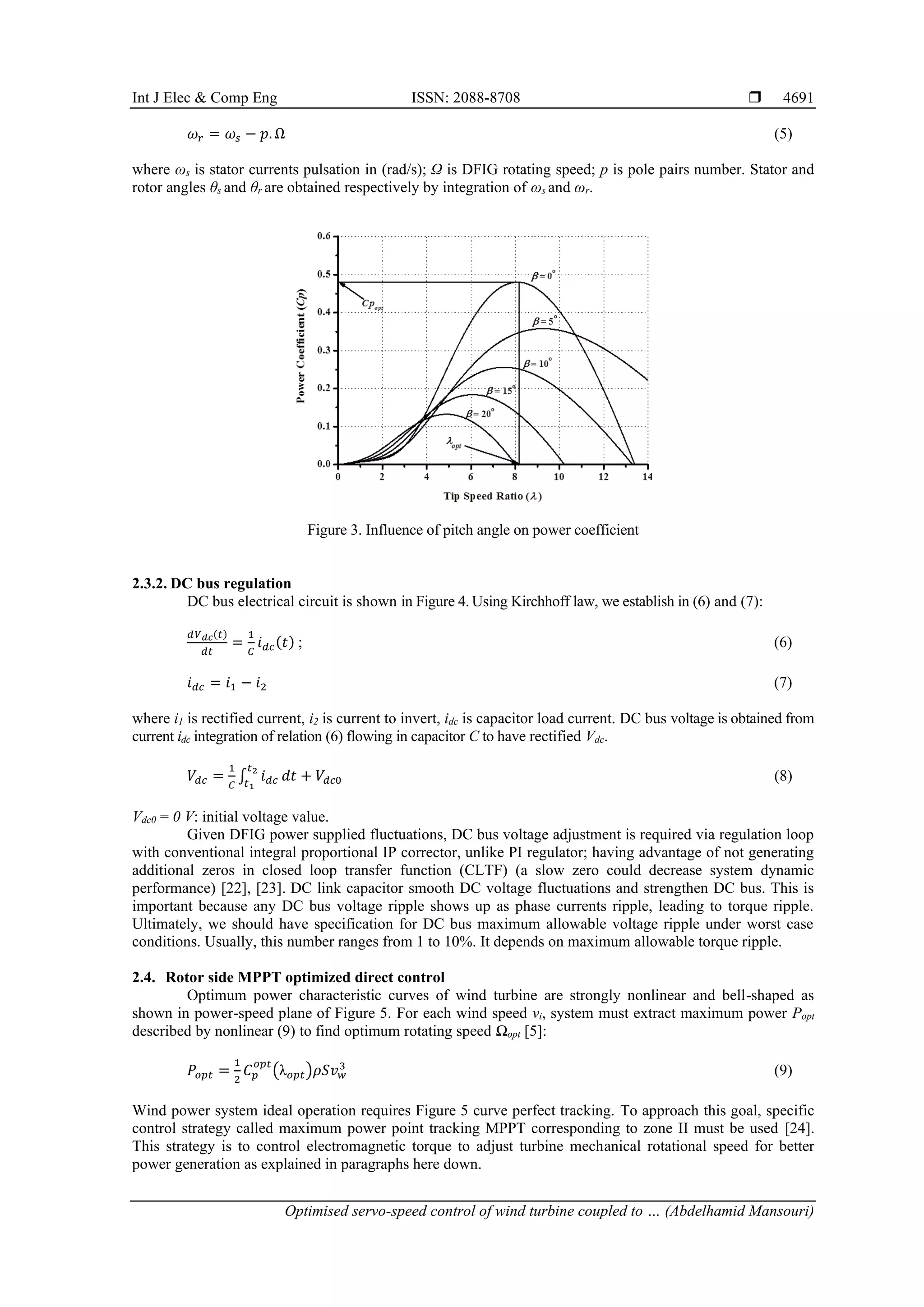 Optimized Servo Speed Control Of Wind Turbine Coupled To Doubly Fed Induction Generator Pdf