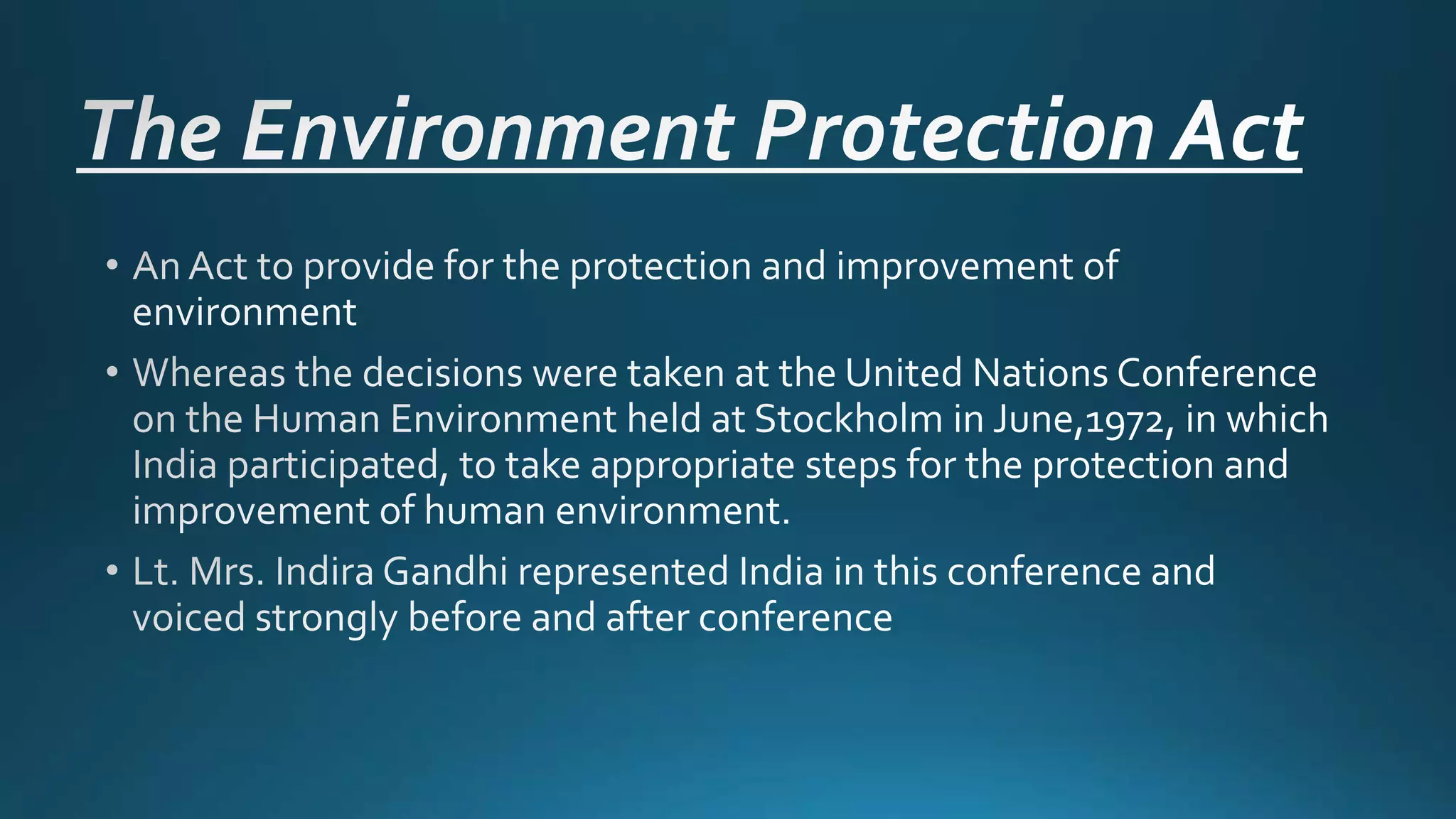 Environment Protection Act , 1986 | PPTX | Environmental Services ...