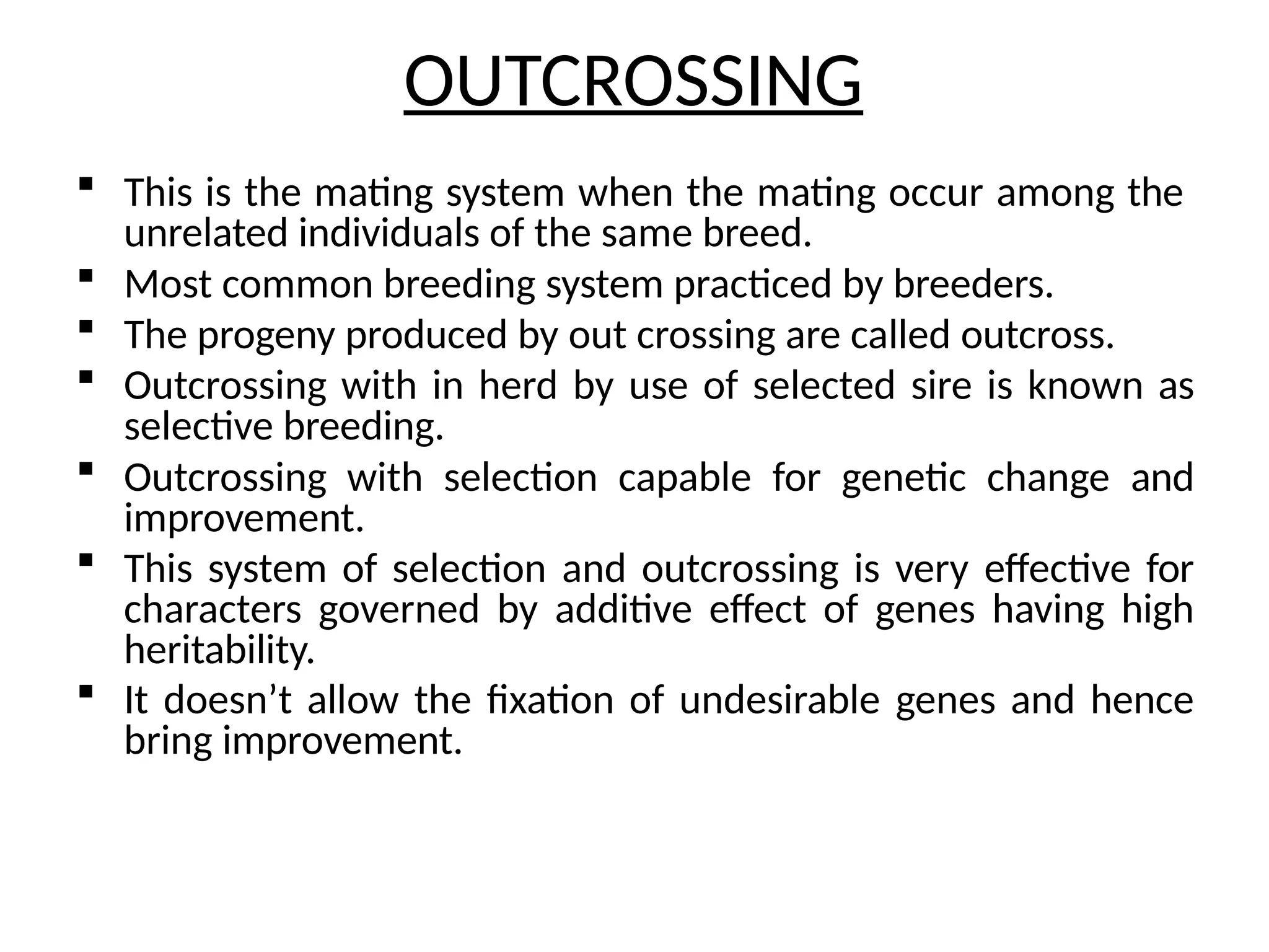 Mating systems in farm animals, focused on OUTBREEDING.pptx