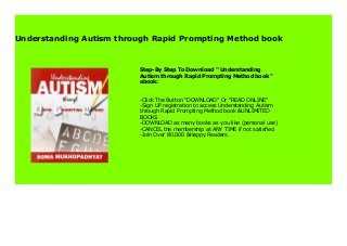 Understanding Autism through Rapid Prompting Method book 921