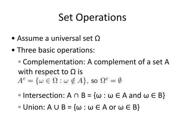 Set theory and probability presentation complete | PPTX | Physics | Science