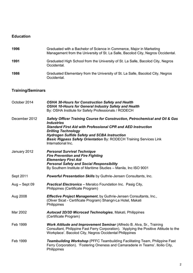 SPBA - CV Feb 2015 v3 | PDF