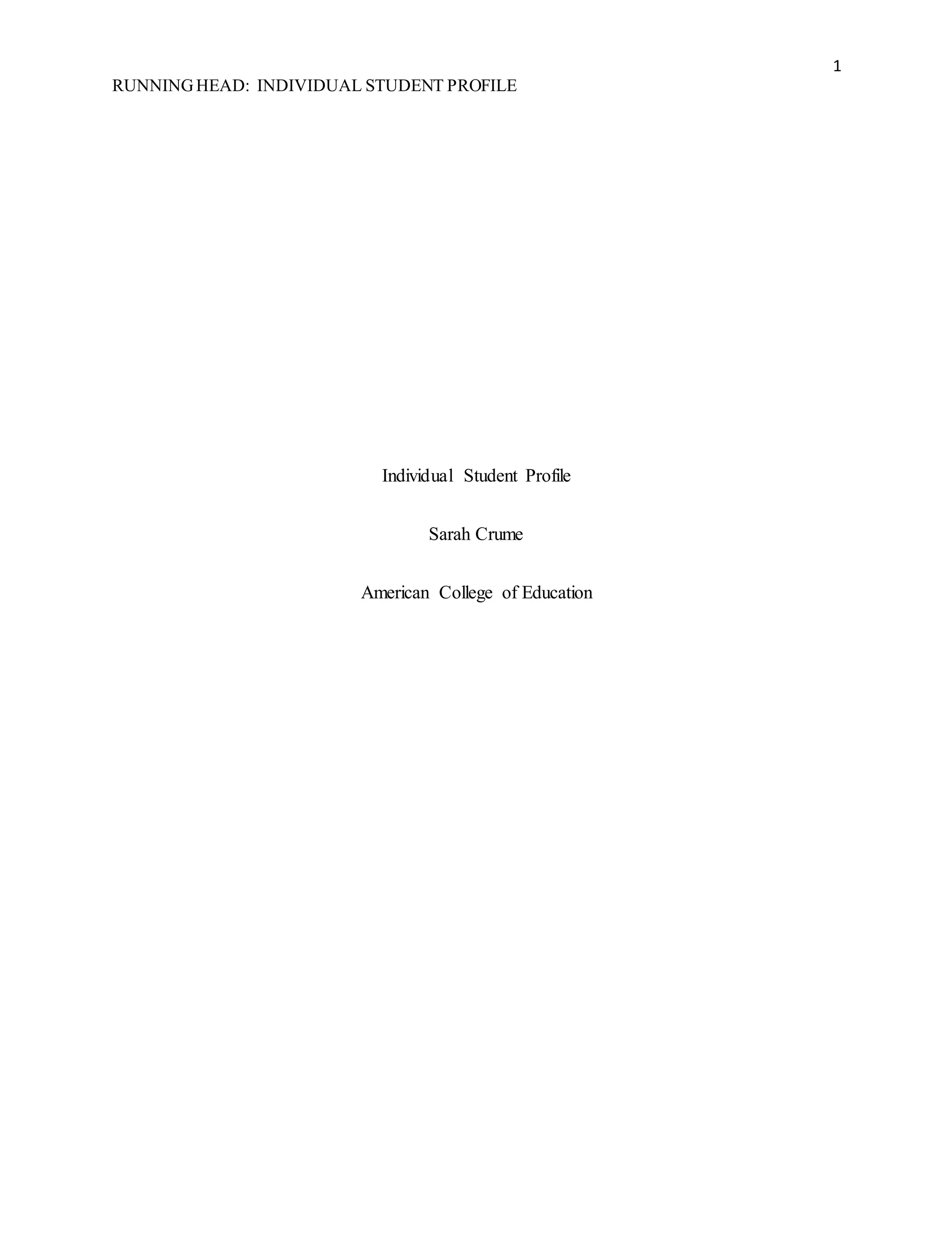 Individual Student Profile | DOCX
