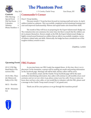 1-71 CAV Charlie Troop May 2012 Newsletter web | PDF