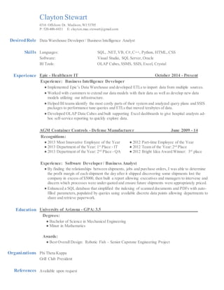 Clayton Stewart - LinkedIn Resume | DOCX