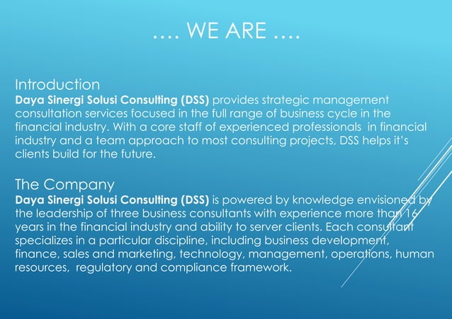 DSS Company Profile | PPT