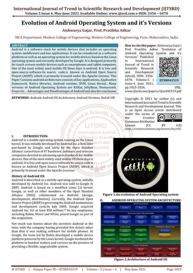 Evolution of Android Operating System and it’s Versions | PDF