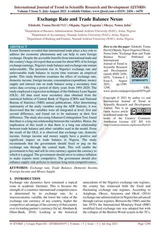 Exchange Rate and Trade Balance Nexus | PDF