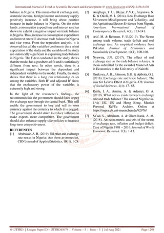 Exchange Rate and Trade Balance Nexus | PDF