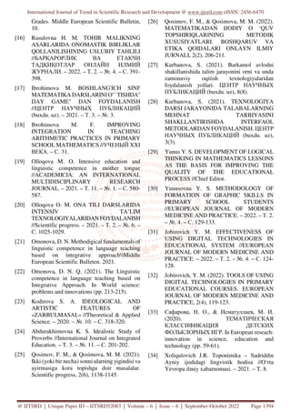 Methodology of Teaching Examples of Ethnopedagogy in Mother Language ...