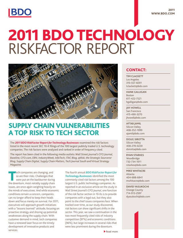 BDO Risk Factor Report | PDF
