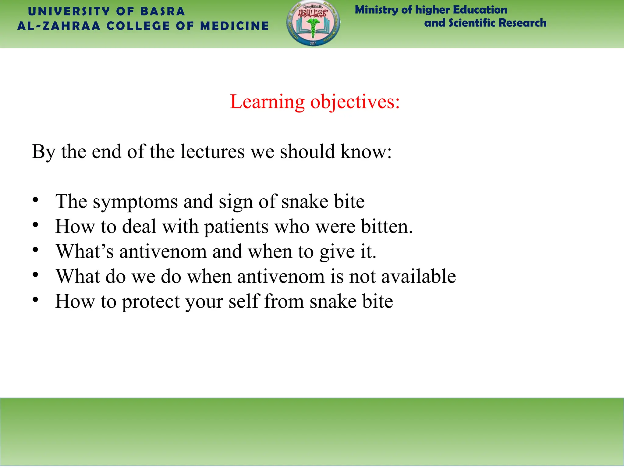 Snake bite and it's awareness program controll | PPTX