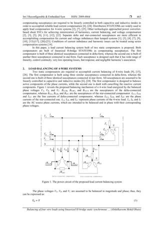 Balancing of four wire loads using linearized H-bridge static ...
