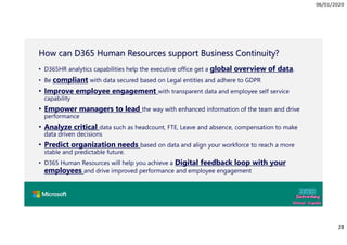Dynamics 365 human resources and business continuity pdf | PDF