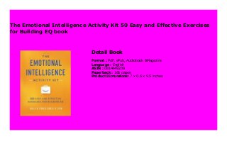 The Emotional Intelligence Activity Kit 50 Easy and Effective Exercises ...