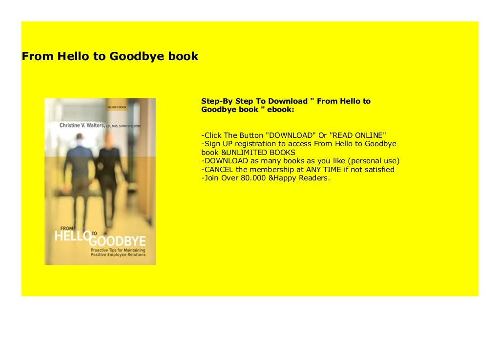 From Hello to Goodbye book 1984