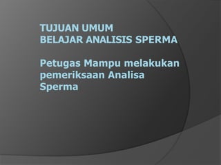Pemeriksaan Analisa Sperma Metode Manual | PDF