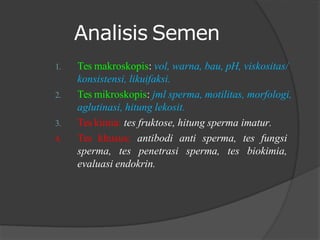 Pemeriksaan Analisa Sperma Metode Manual | PDF