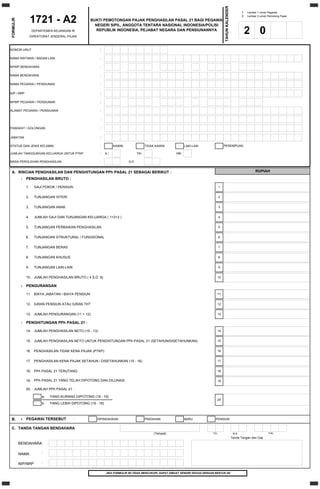 Form 1721 A1 a2 Tahun 2009 | PDF