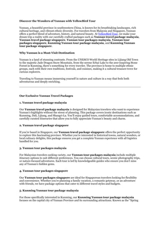 Kunming Yunnan tour package singapore yellowbirdtour | DOCX