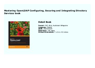 Mastering OpenLDAP Configuring, Securing and Integrating Directory Services book 7415