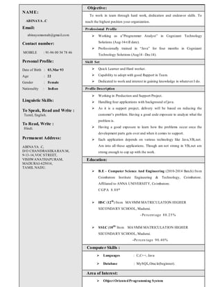 Resume_Abinaya | PDF