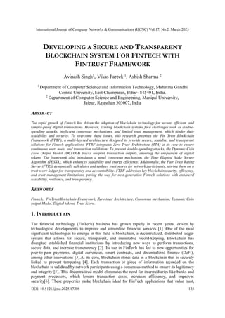 Developing a Secure and Transparent Blockchain System for Fintech with ...