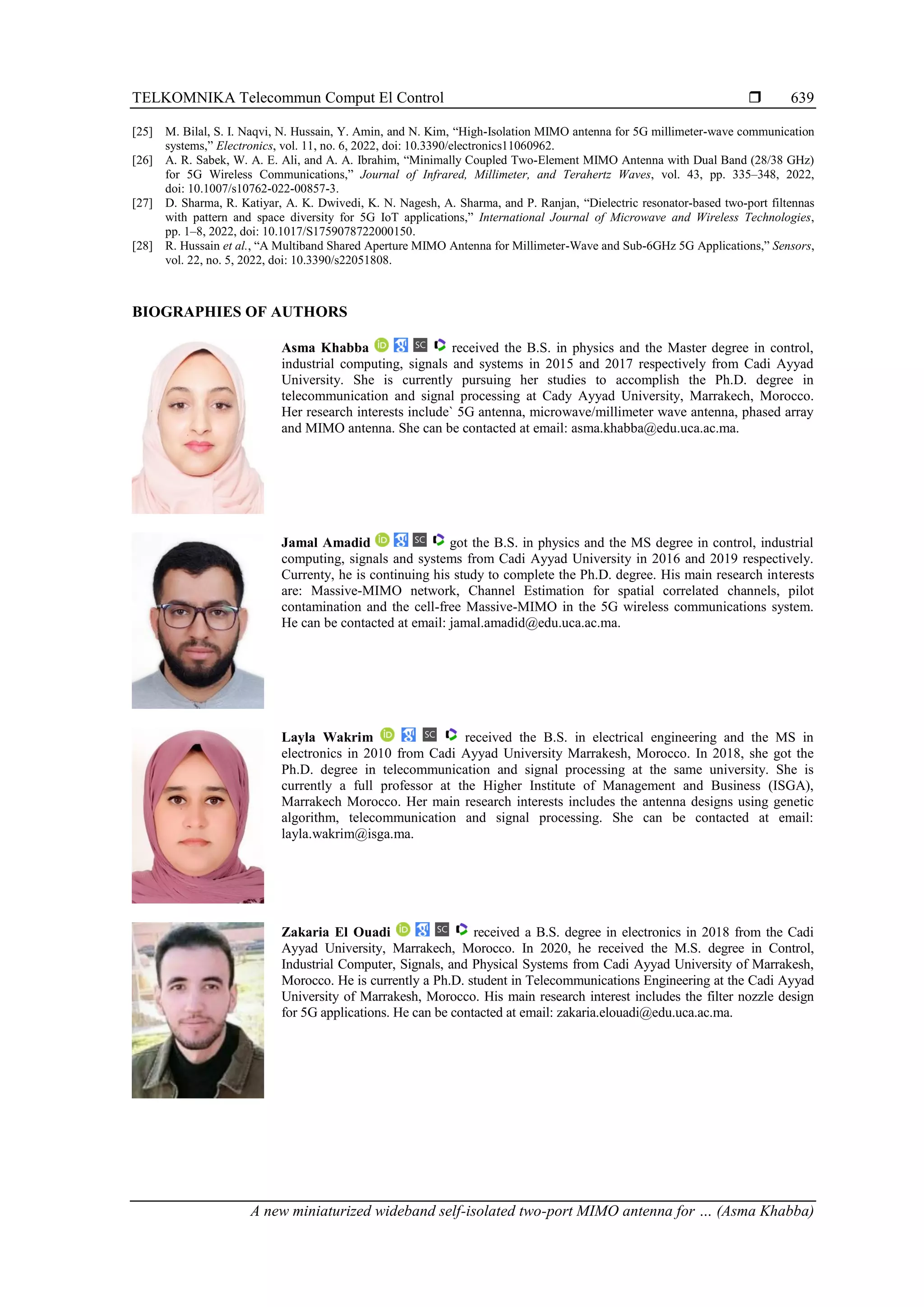 A new miniaturized wideband self-isolated two-port MIMO antenna for 5G ...