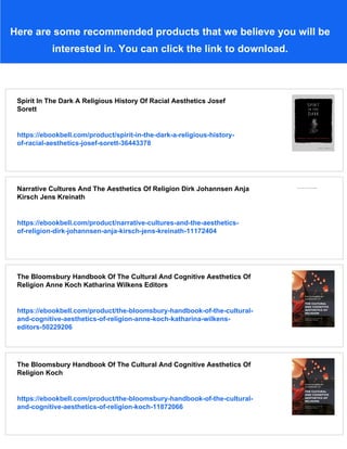 Aesthetics Of Religion A Connective Concept Alexandra K Grieser Editor ...