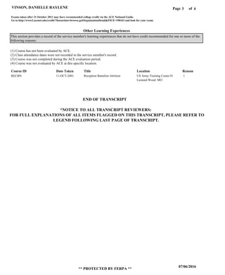 Army Complete Transcript | PDF