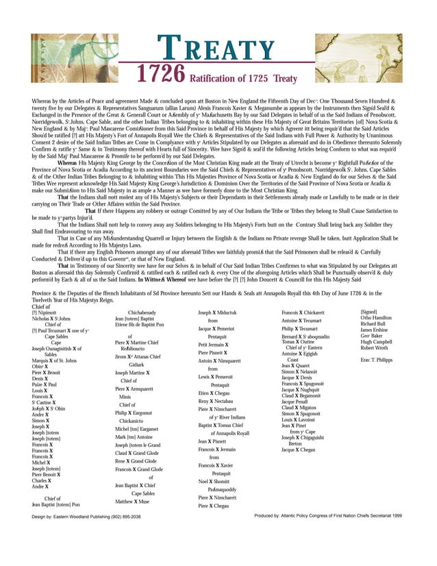 1726 Ratification of the 1725 Treaty | PDF