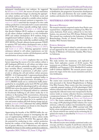 Culture Medium on Oocyte Maturation Rates and In vitro Fertilization in ...