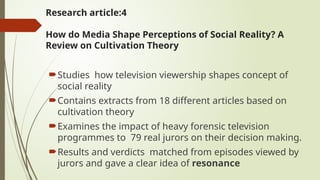 Cultivation Theory presentation Hirsch Criticism He criticized this ...