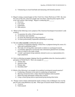Test Bank for Introduction to Sociology 2nd by Openstax | PDF