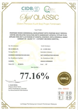 Sijil QLASSIC - KKMC - Hospital | PDF