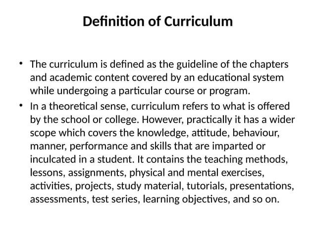 Differences Between Syllabus and Curriculum | PPTX