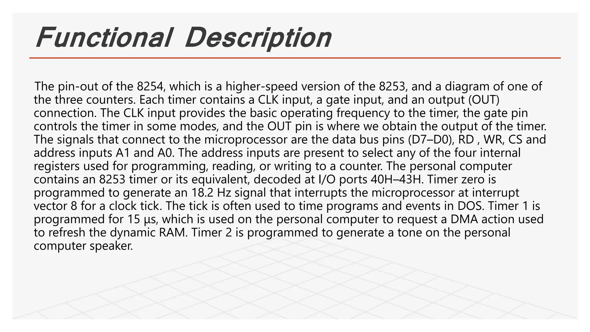 System Connection Of 8254 and Its Port Selection | PPTX