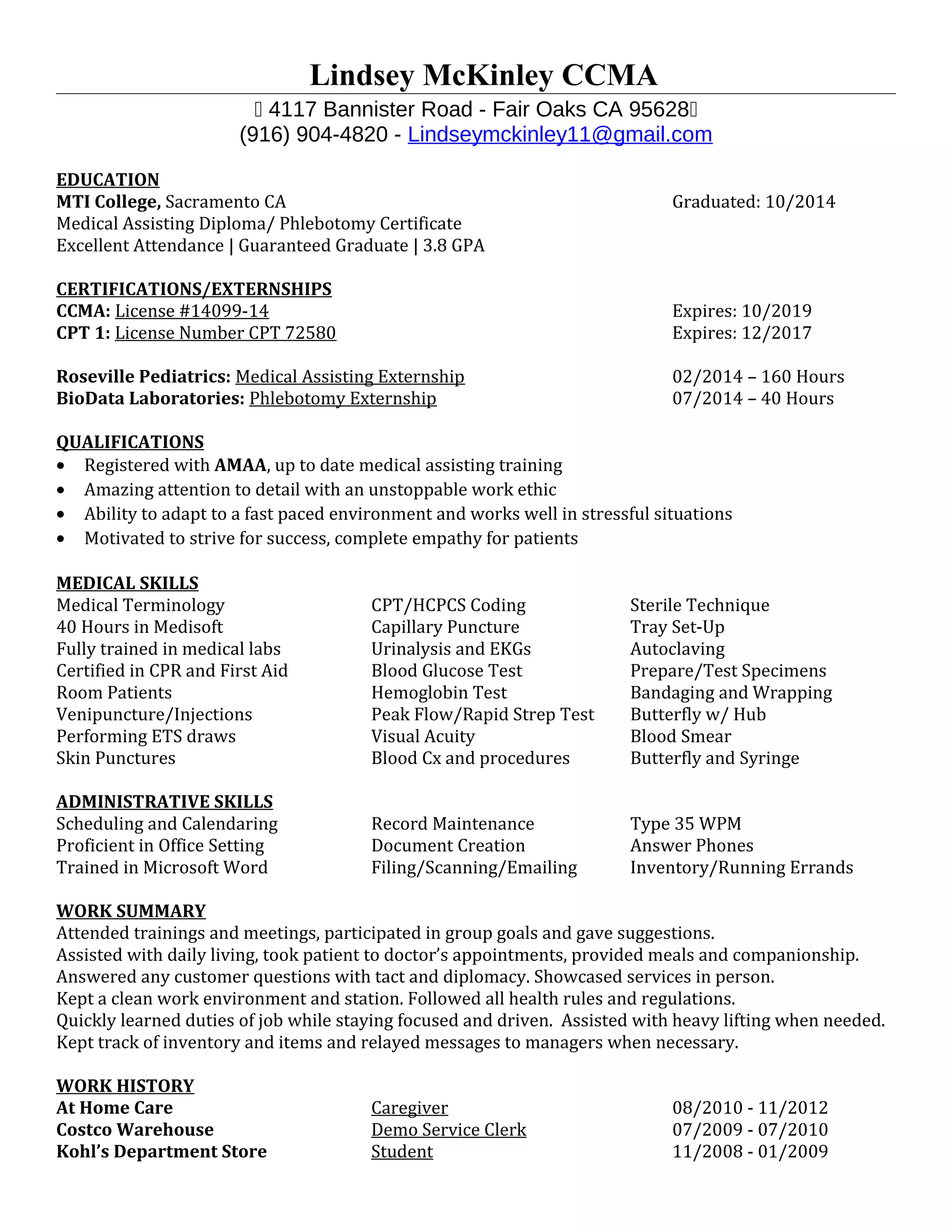 McKinleyLindsey resume | DOC