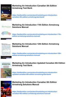 Marketing An Introduction 13th Edition Armstrong Test Bank | PDF