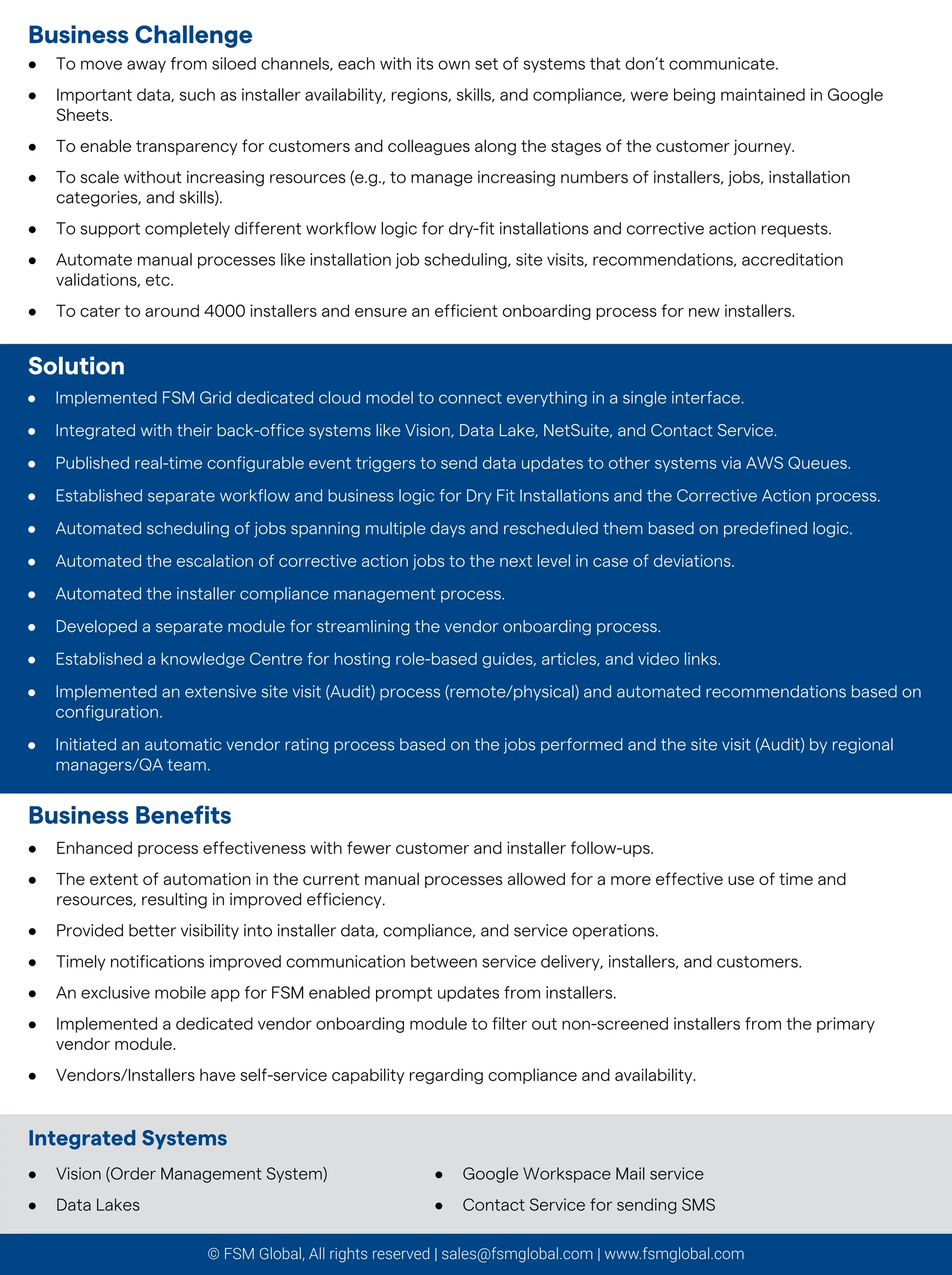 Case Study: Implementation of FSM Grid for a Home Improvement Retailer ...