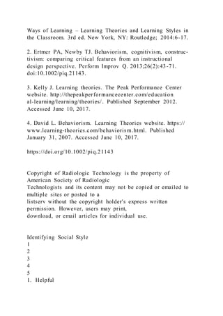 172 asrt.orgpublicationsEditorialLearning Theories B | PDF