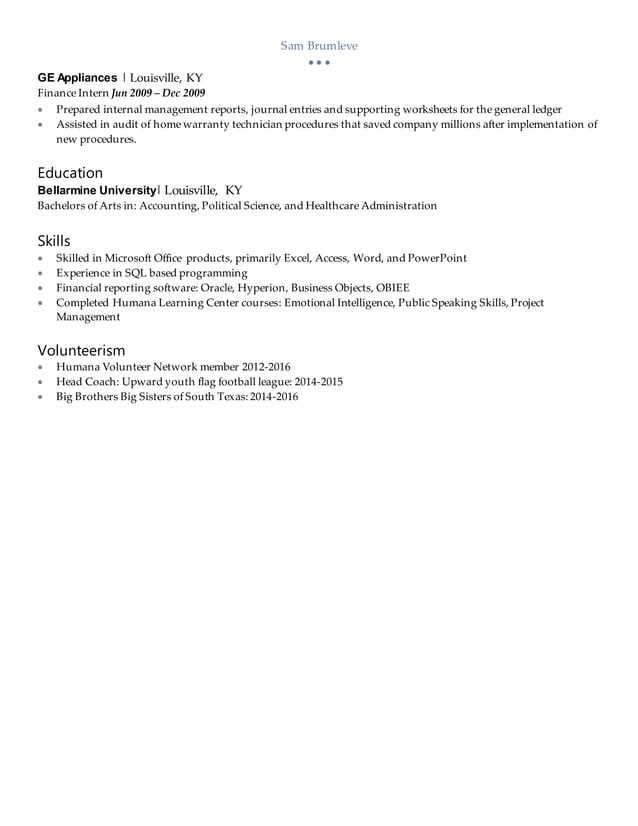 Sam Brumleve Resume | DOCX
