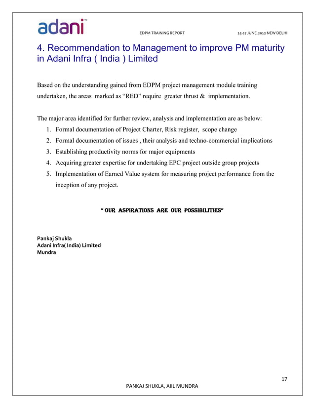 EDPM Report # 1_ Pankaj Shukla | PDF