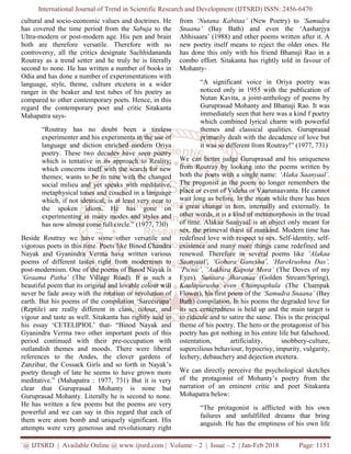 Modern Poetic Trends of Odisha versus the Neoteric Strives of ...