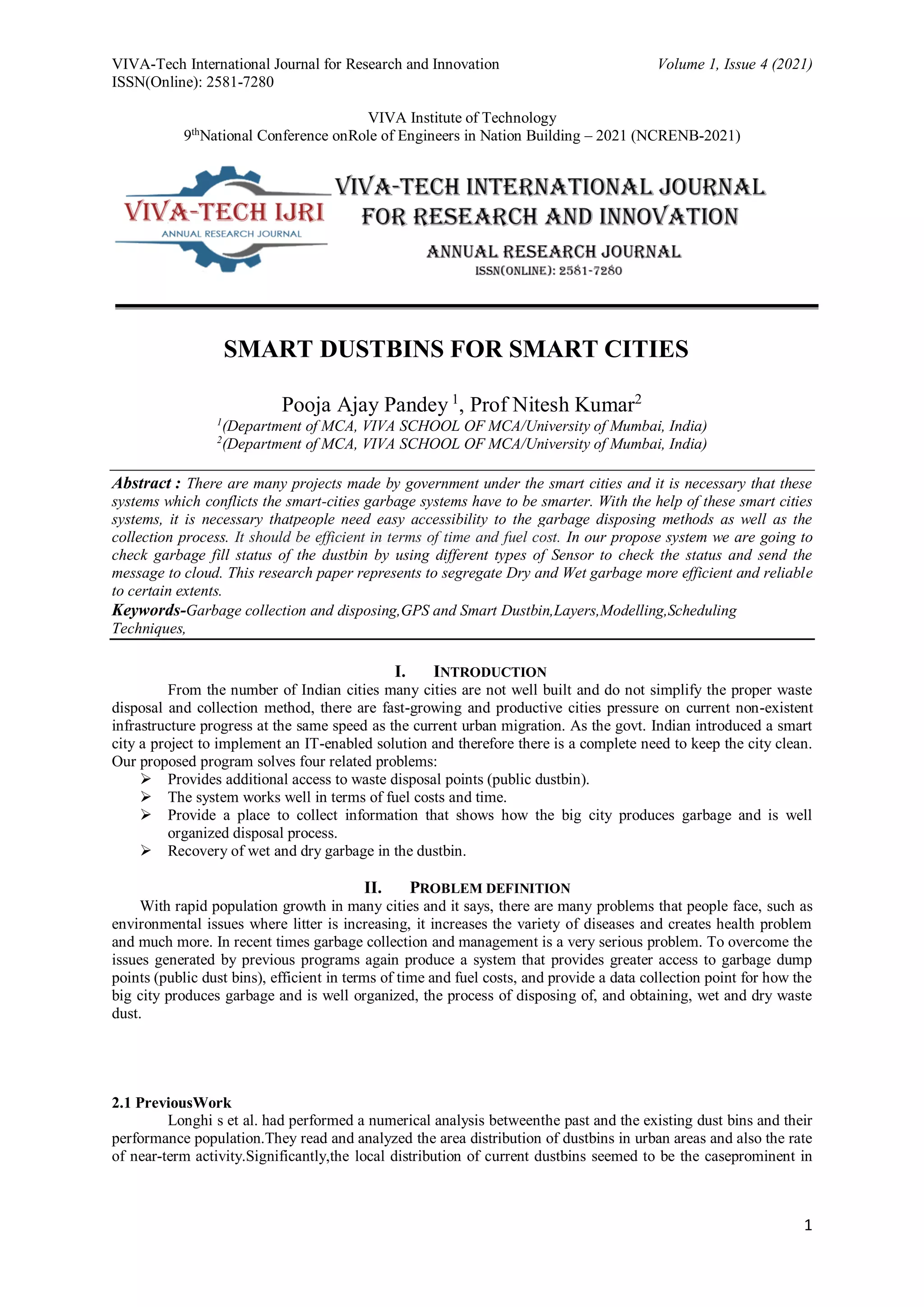 SMART DUSTBINS FOR SMART CITIES | PDF