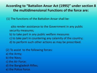 Bangladesh ansar and VDP: a multidimensional force in human security ...