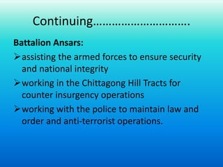 Bangladesh ansar and VDP: a multidimensional force in human security ...