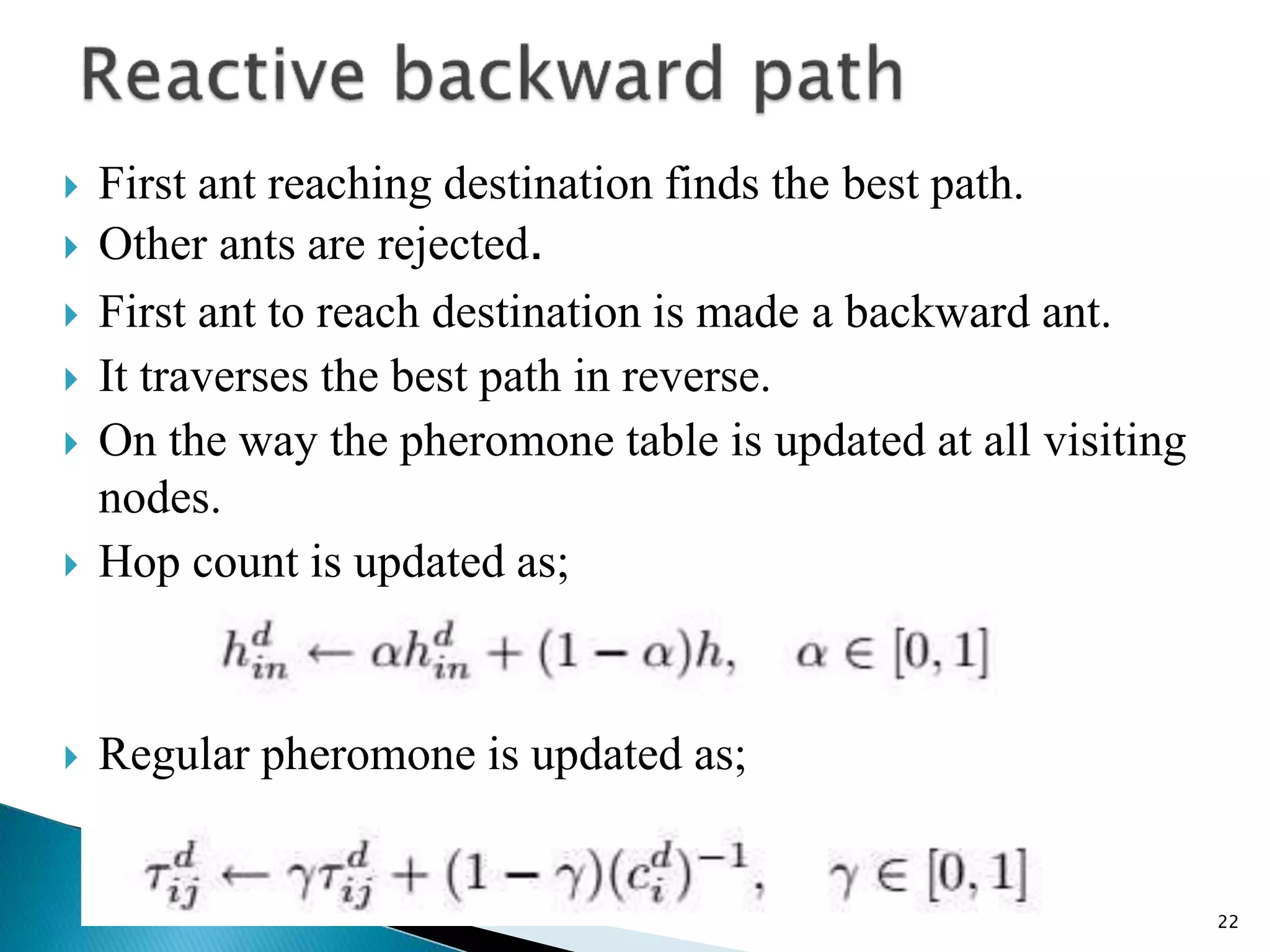 ANTHOCNET HYBRID ROUTING ALGORITHM FOR MANET USING SWARM TECHNOLOGY | PPT