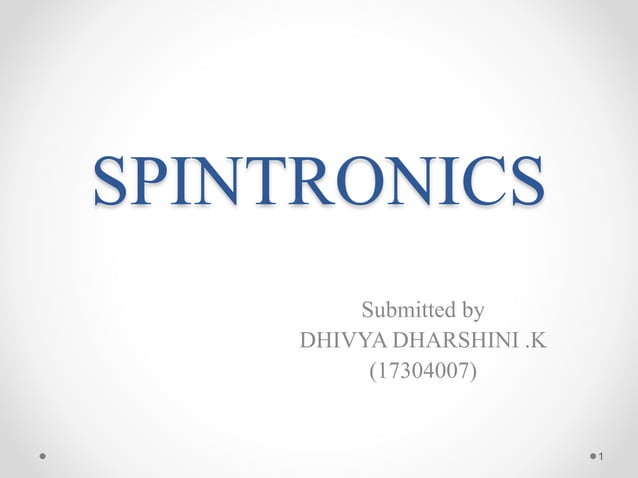 Spintronics | PPT