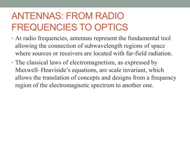 Optical Antenna | PPTX | Physics | Science